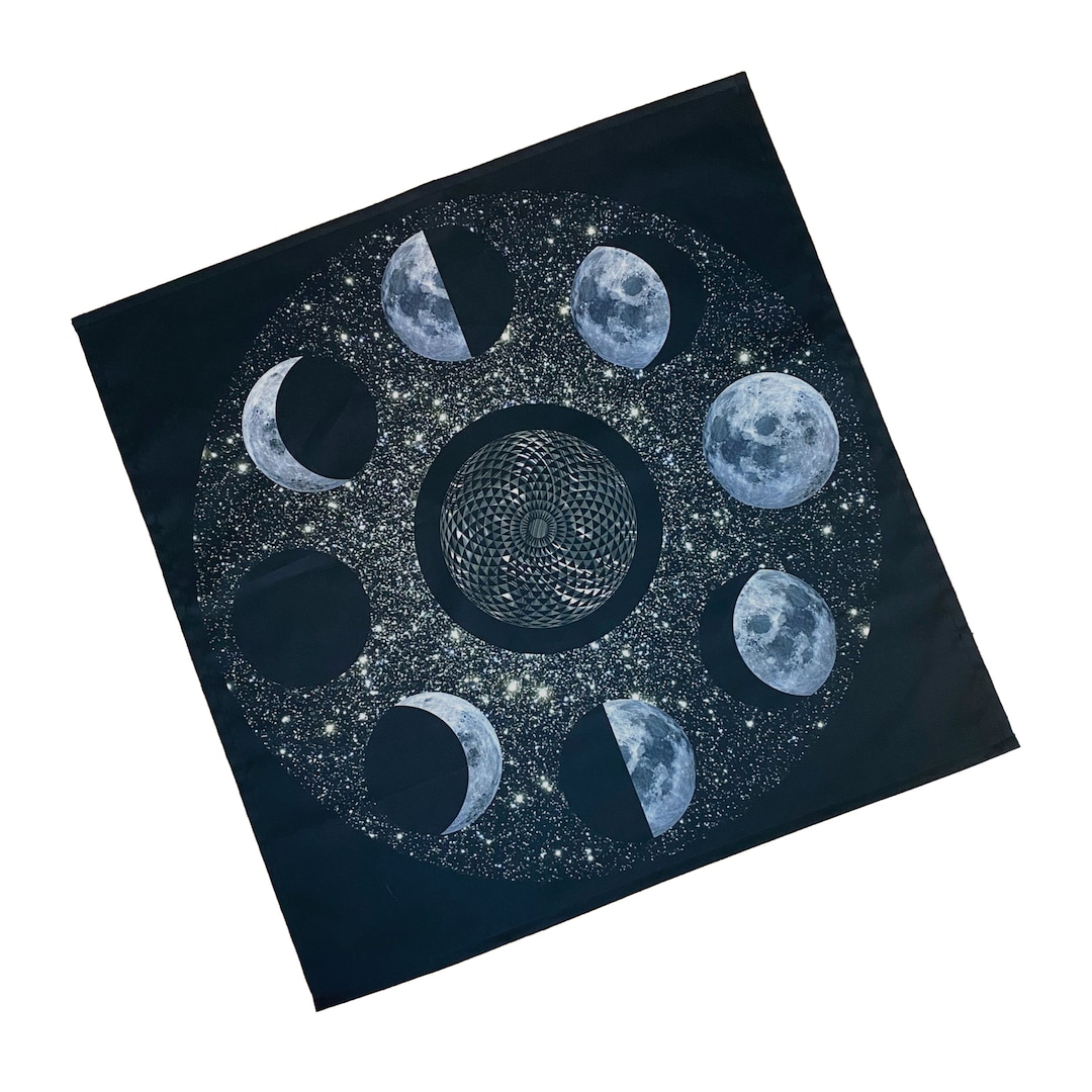 MOON PHASES Altar Cloth 2 Sizes // Lunar Altar Cloth // Moon Tarot ...