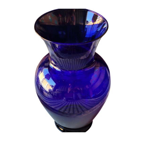 Big Blue Glass Vase - Etsy