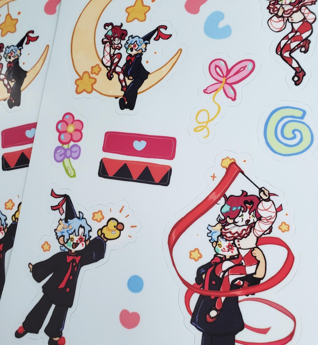 Clown Girlies Sticker Sheet - OC | Clown Stickers | Clowns | OC Sticker ...