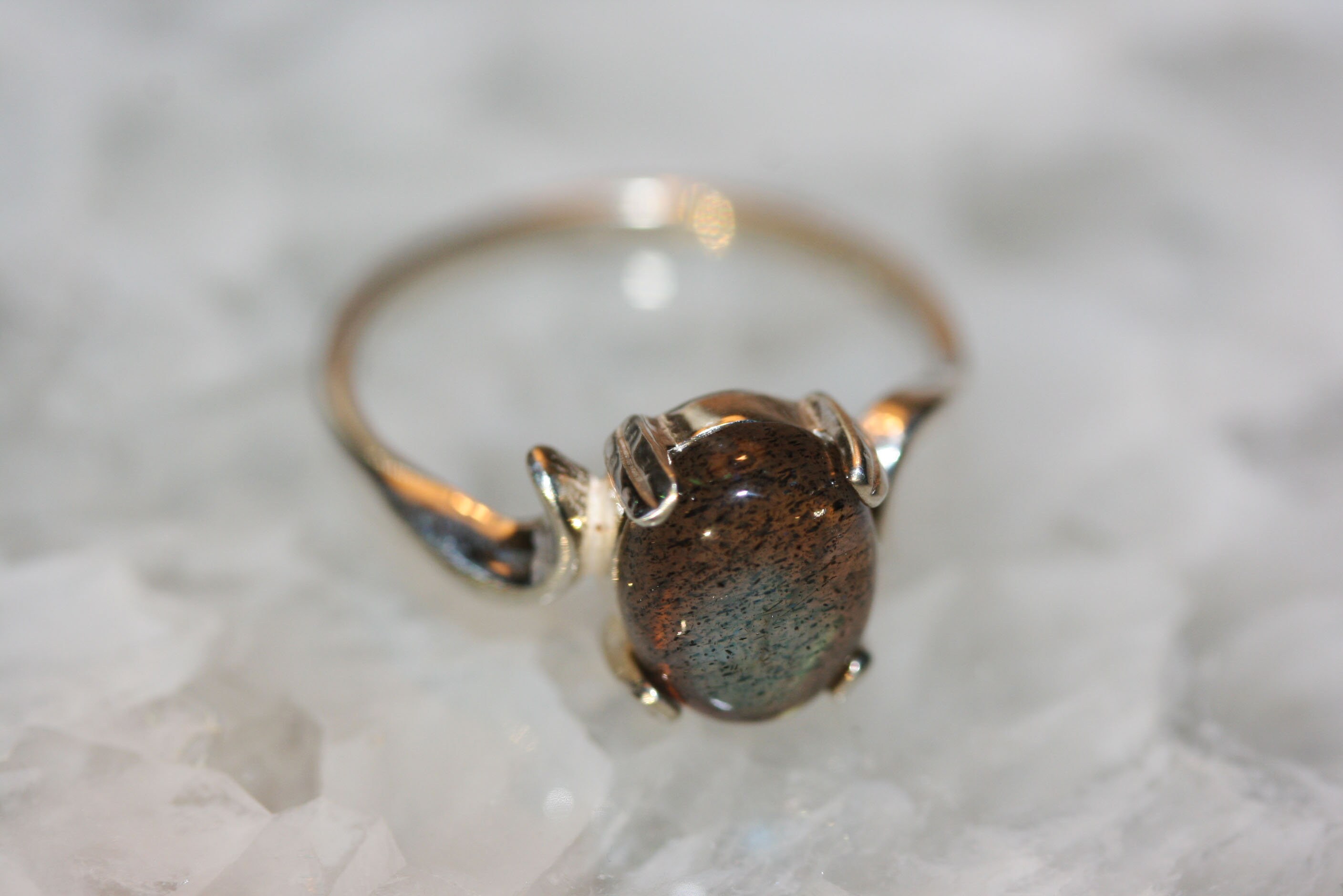 Labradorite Sterling Silver Ring 10x8mm Cabochon Labradorite - Etsy