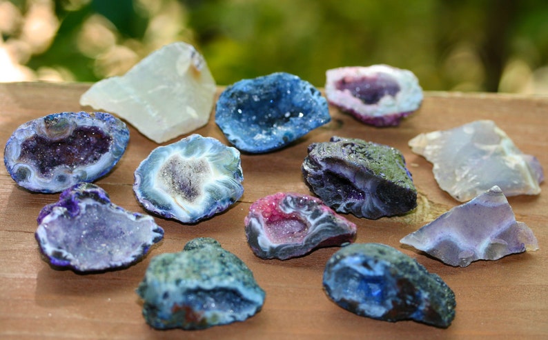 Dyed Agates, 5 Piece Set, Agate Crystals, Geode Half - Etsy