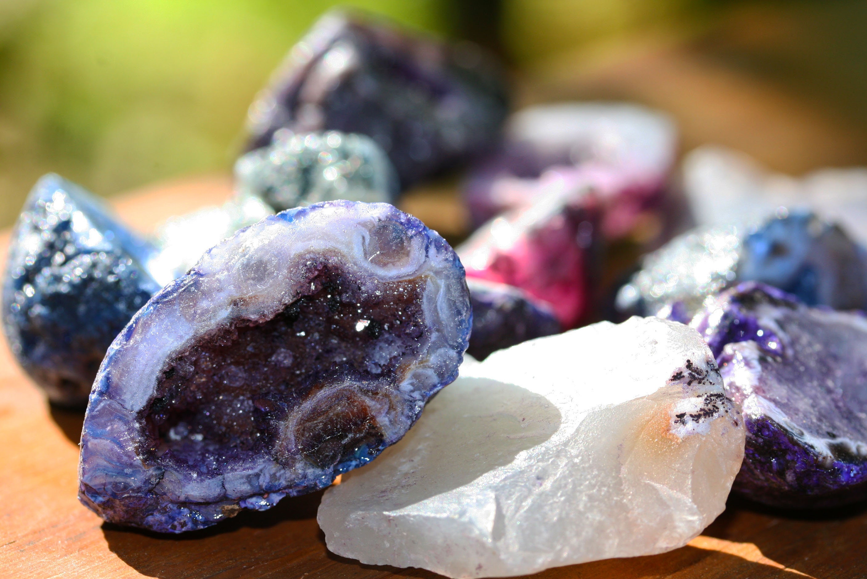 Dyed Agates, 5 Piece Set, Agate Crystals, Geode Half - Etsy