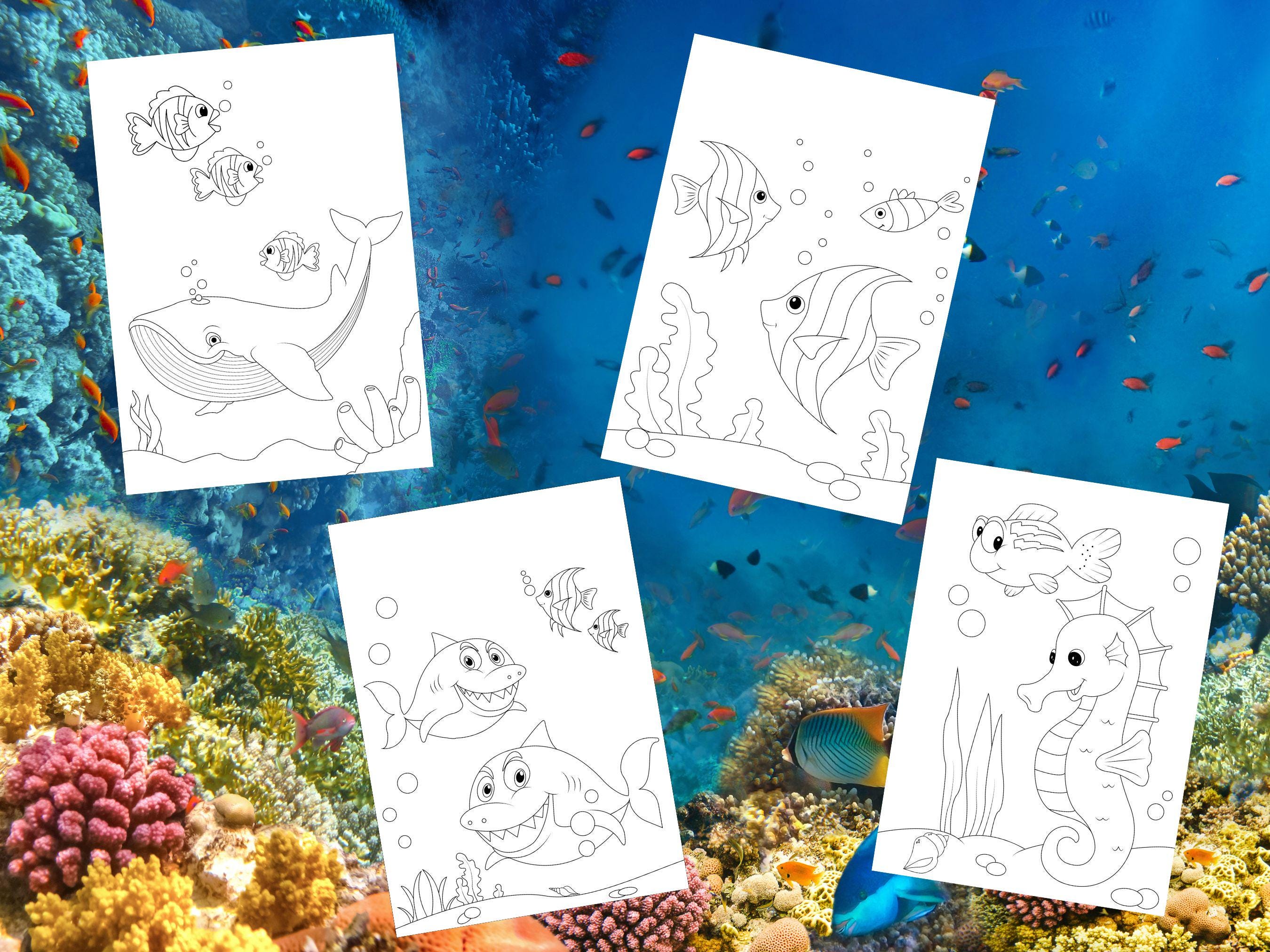 Sea Animals Flash Cards & Coloring Pages | Montessori Learning (digital ...