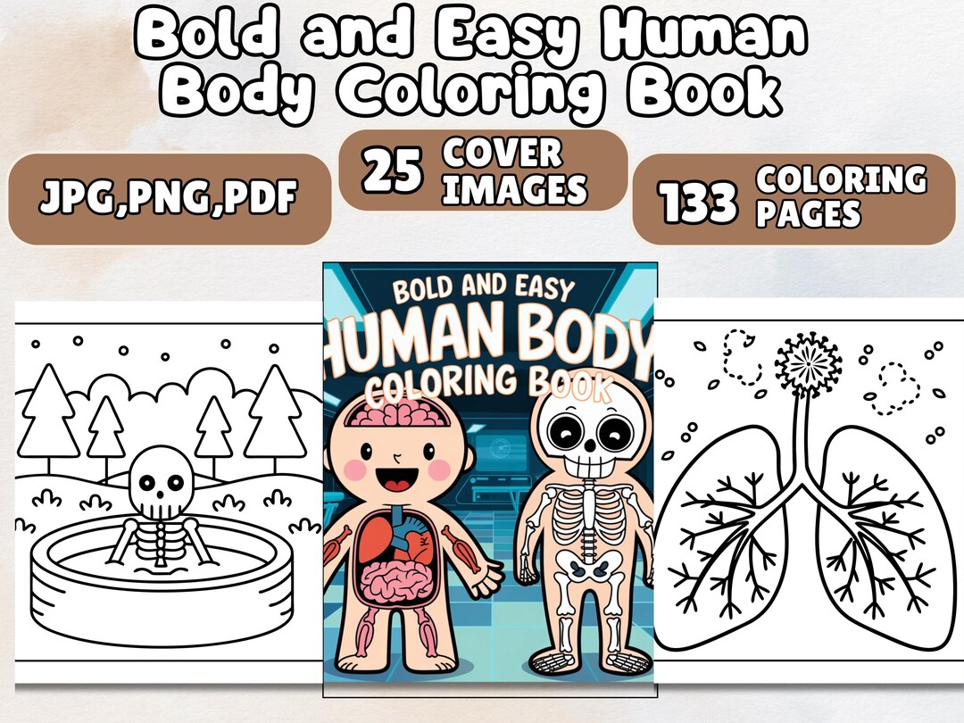 Bold and Easy Human Body Coloring Book for Kids | 100+ Educational ...