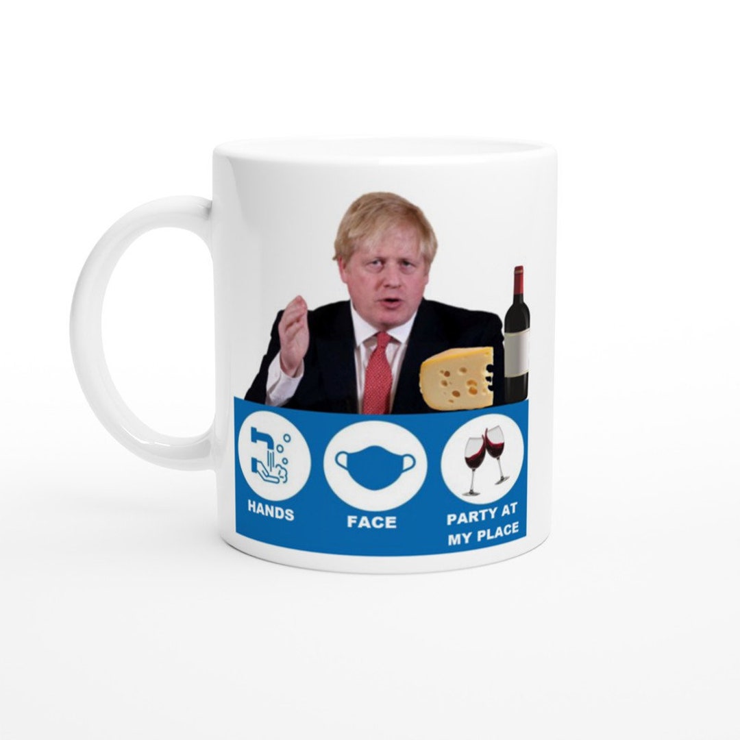 Boris Johnson Hands Face Party at My Place Funny Coffee Mug, Tea Mug ...