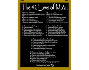 The True World Order 42 Laws of Maat Surrounded by the Book of the ...