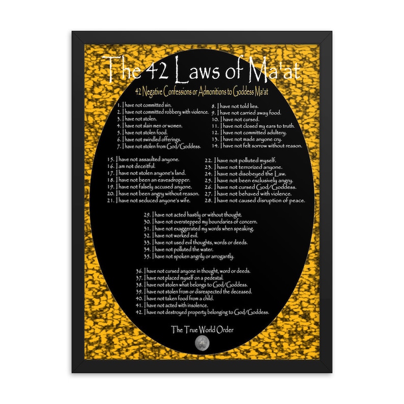 The True World Order the 42 Laws of Maat Set in Stone Framed Poster - Etsy