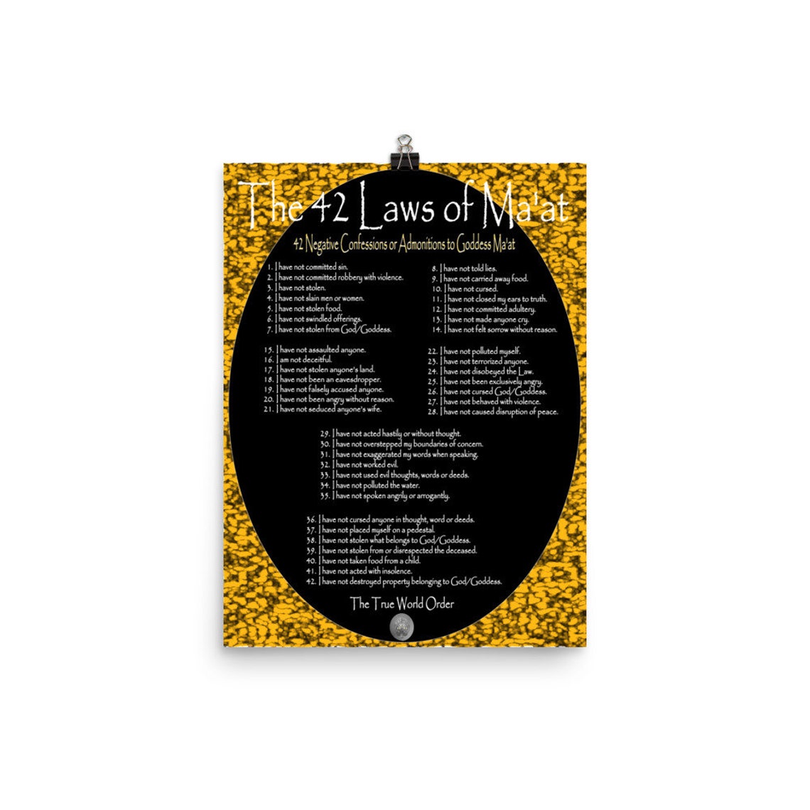 The True World Order the 42 Laws of Ma'at Set in Stone Poster - Etsy