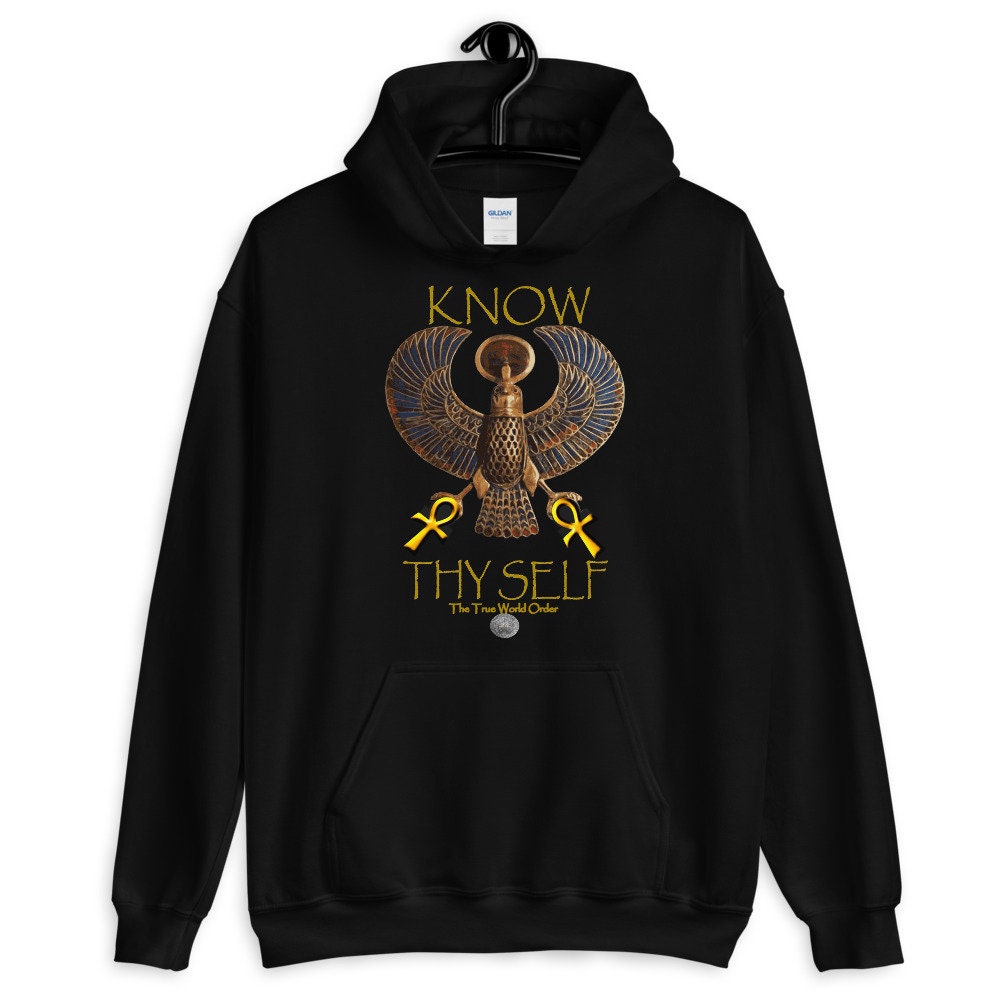 The True World Order heru, 2 Golden Ankhs, Know Thy Self Long-sleeve Unisex Hoodie - Etsy