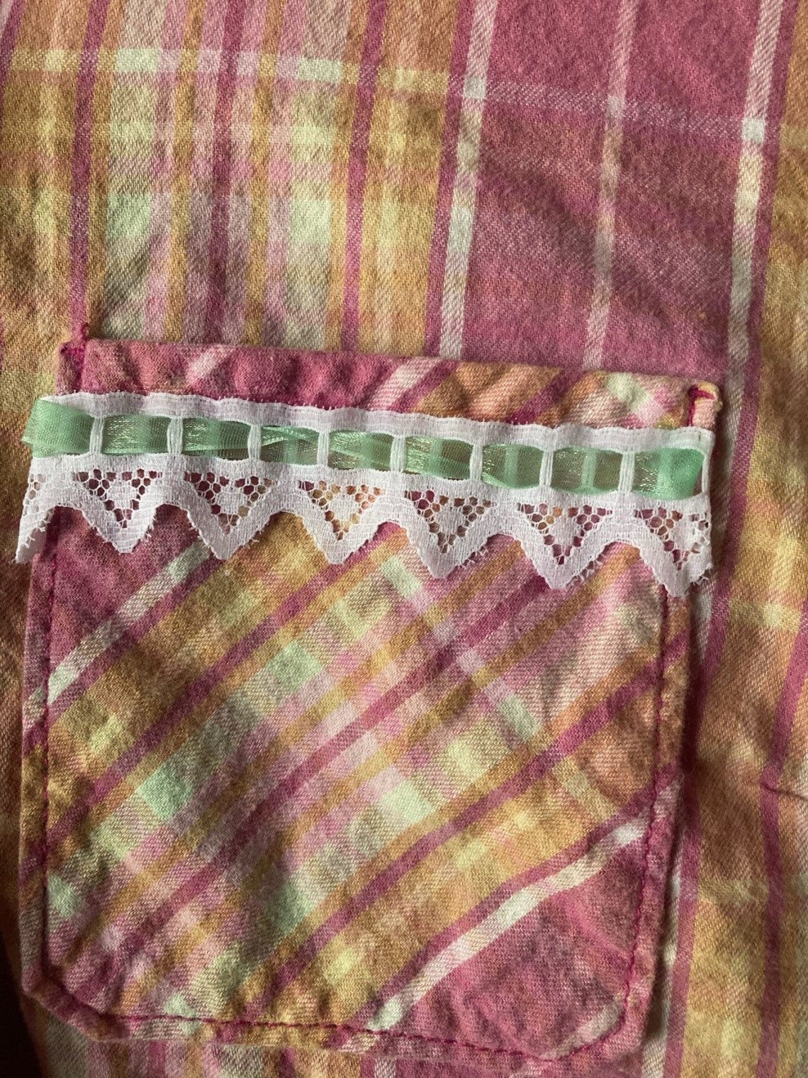 S Women's Custom Ombre Hand-bleached Flannel Shirt W/ | Etsy