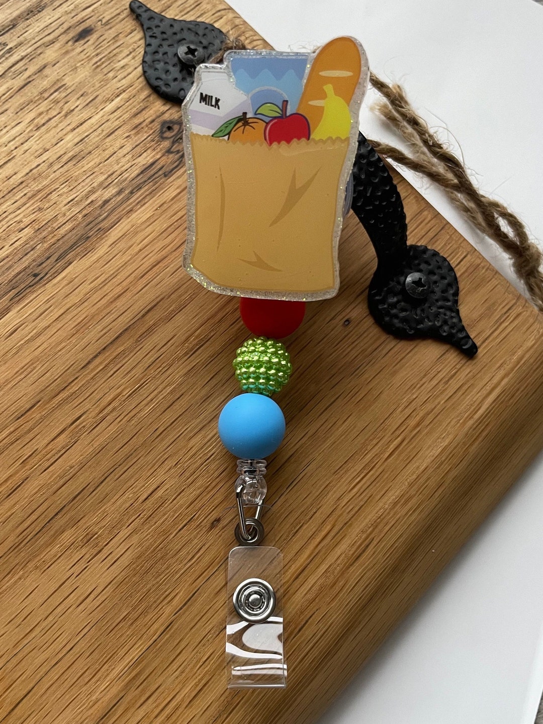 Grocery Bag Badge Reel, Interchangeable Badge Reel, Grocery Store Badge ...