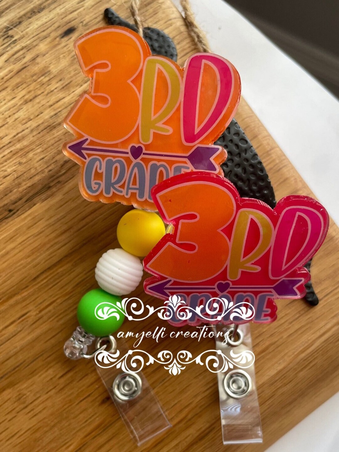 3rd Grade Badge Reel, Third Grade Badge Reel, Teacher Badge Reel, Badge ...