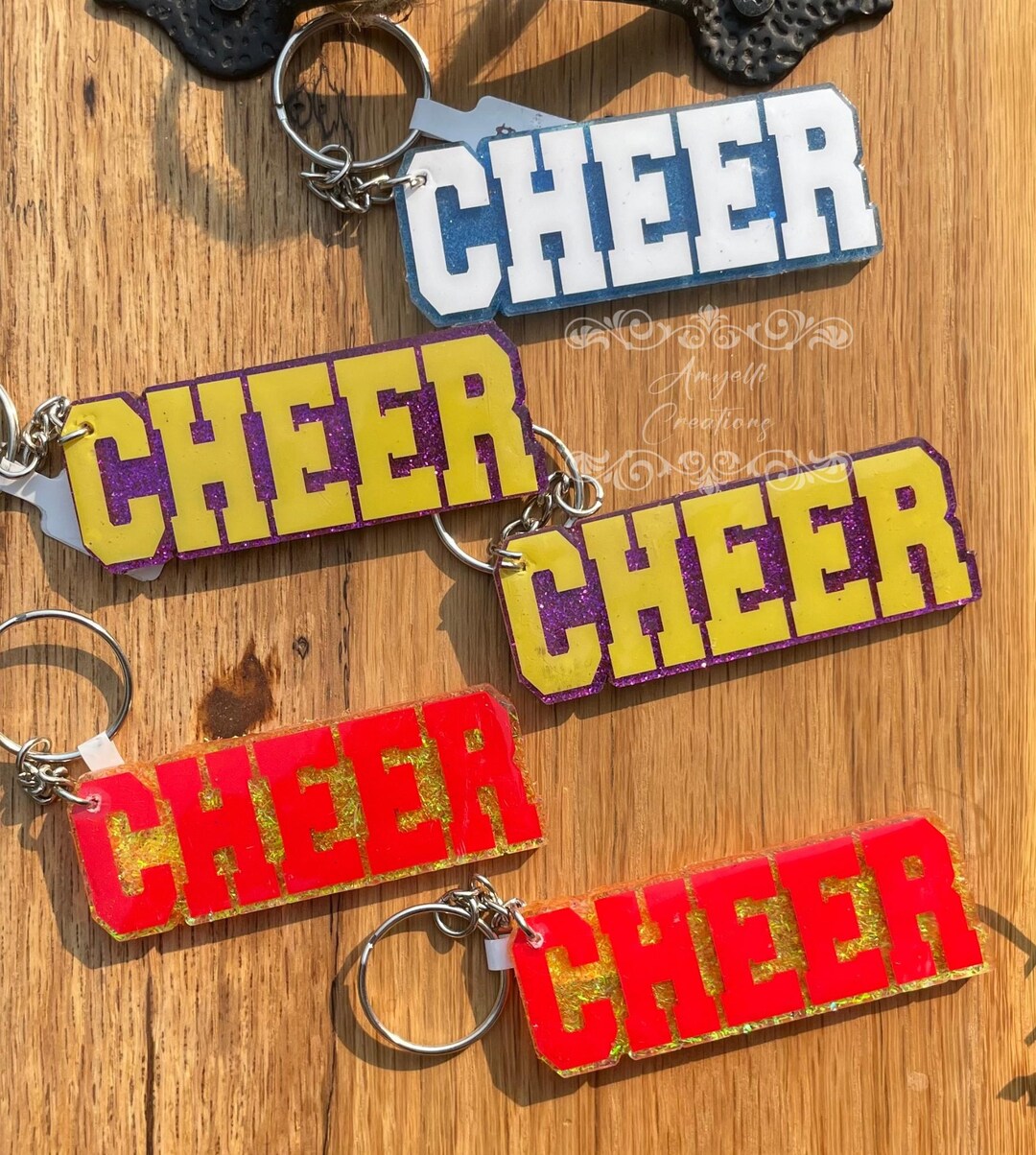Cheer Keychain, Cheerleader Keychain, Cheer Gift, Cheer Bag Tag ...