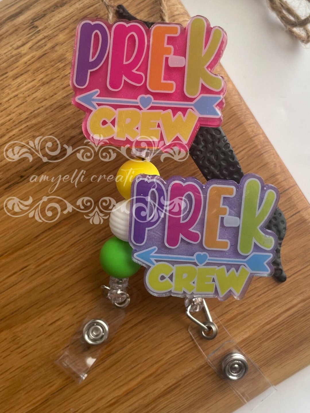 Pre-k Crew Badge Reel, Pre-kindergarten Badge Reel, Pre-k Badge Reel ...