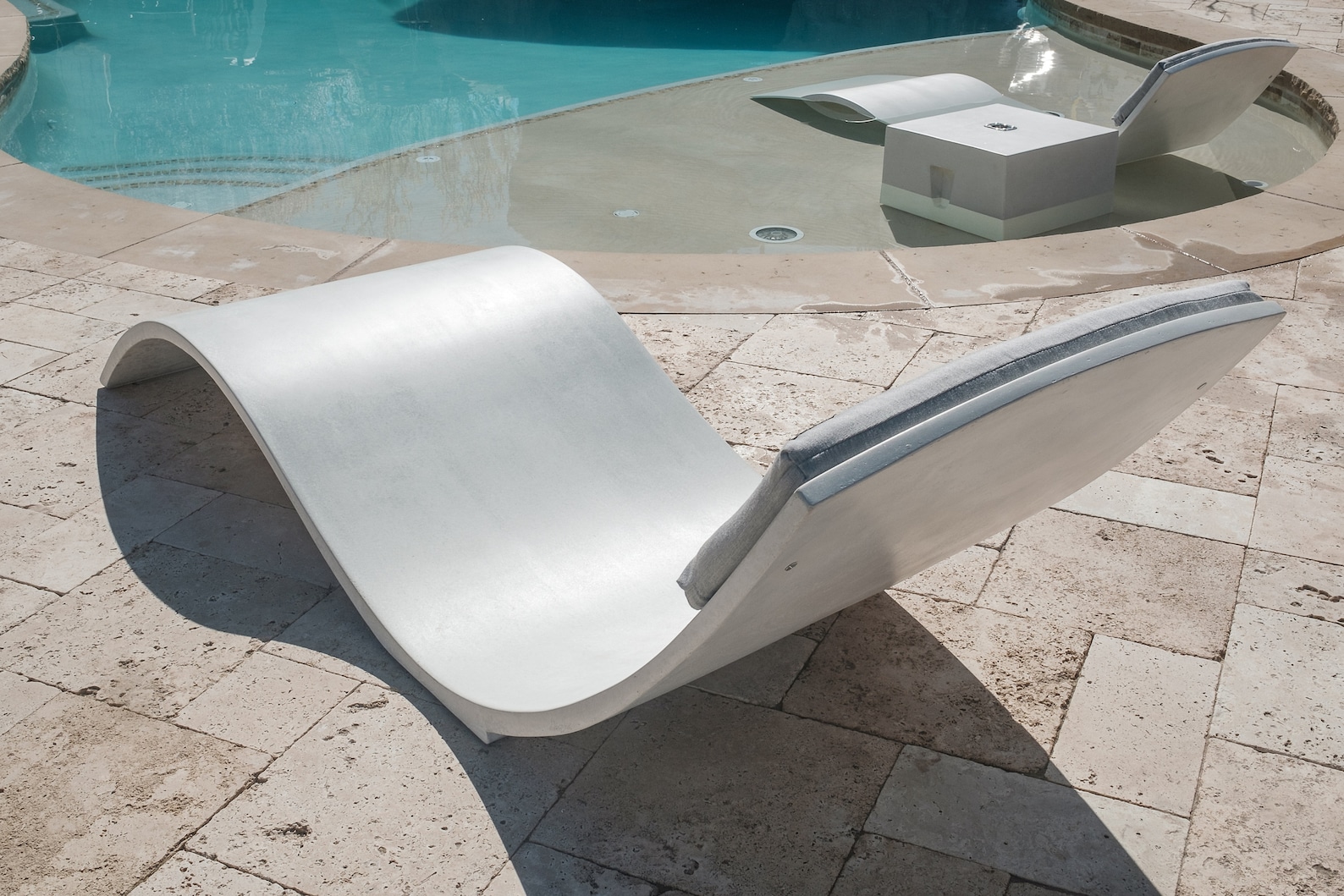 Luxury Polished Concrete Pool Lounge Chair. the Curve II is a ...