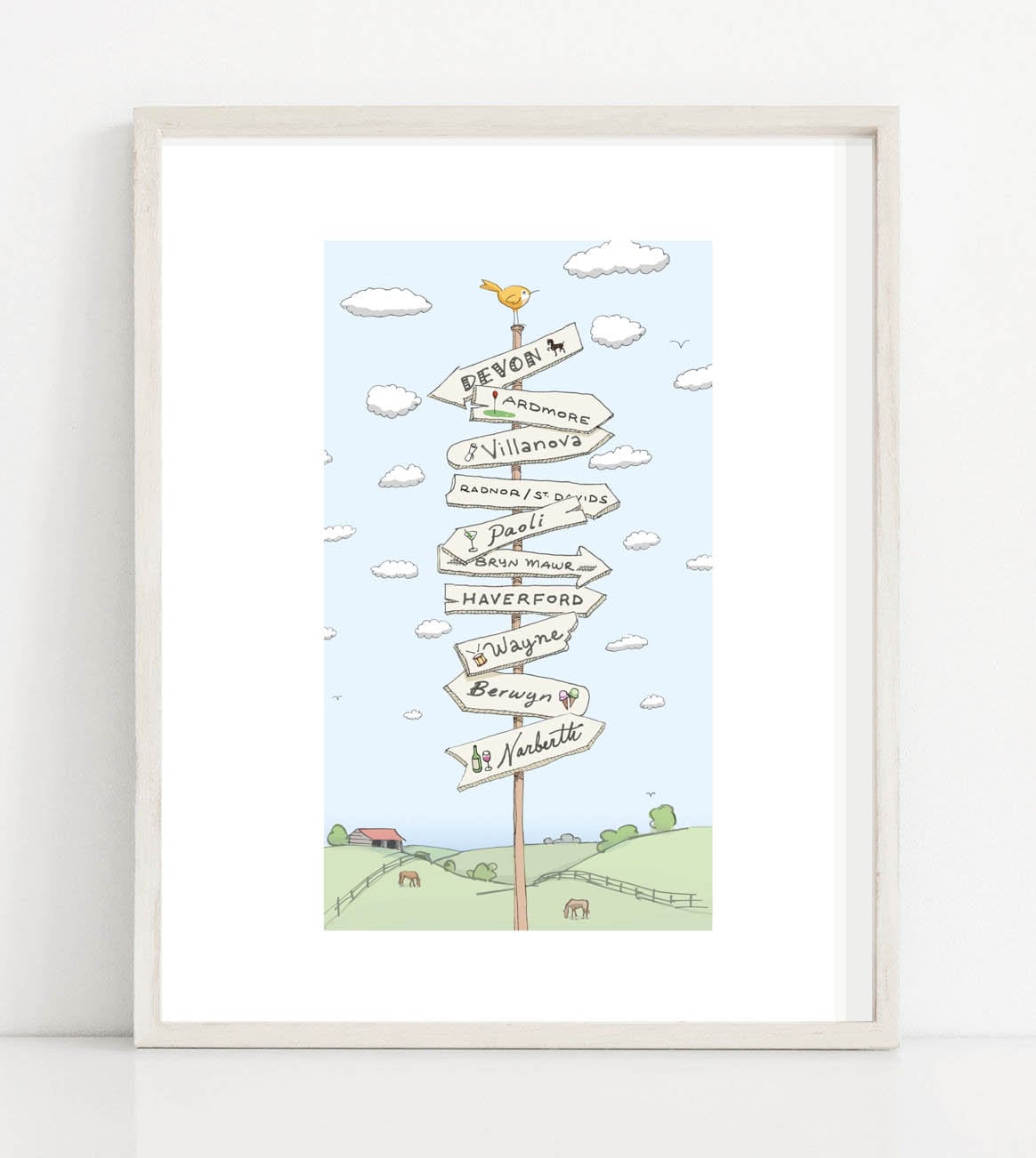 Philadelphia's Main Line Art Print - Ardmore, Bryn Mawr, Berwyn, Radnor ...