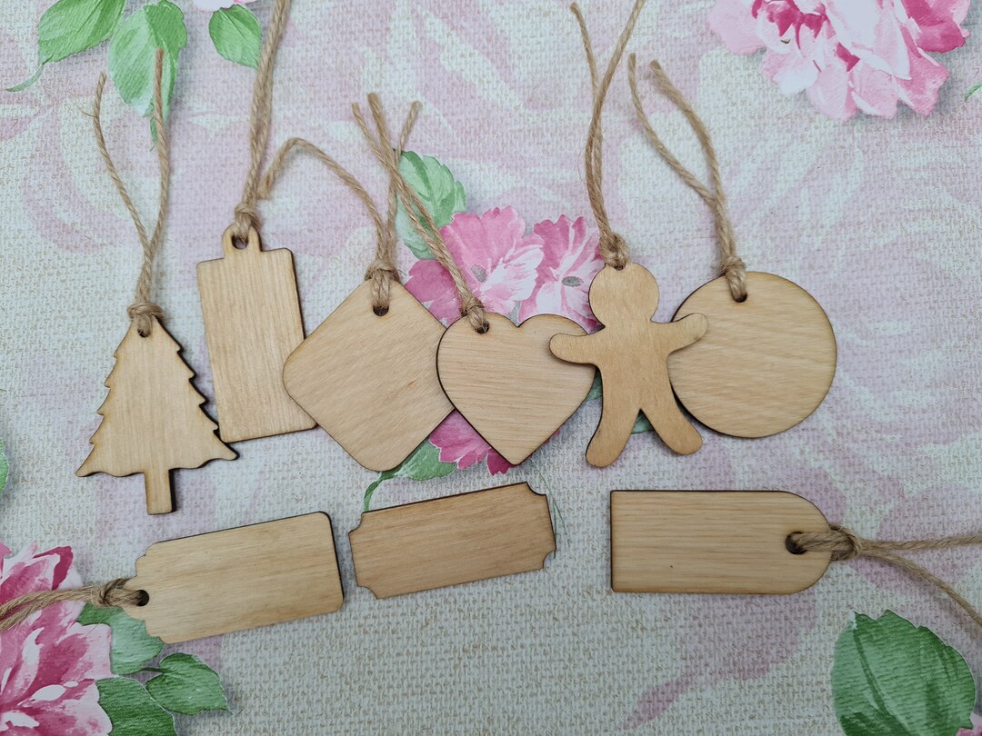 Craft Tags, Blank Craft Labels, Hanging Tags for Gifts, Wood and Twine ...