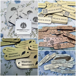 Personalized Craft Tags, Handmade Product Labels, Metalic Finish ...