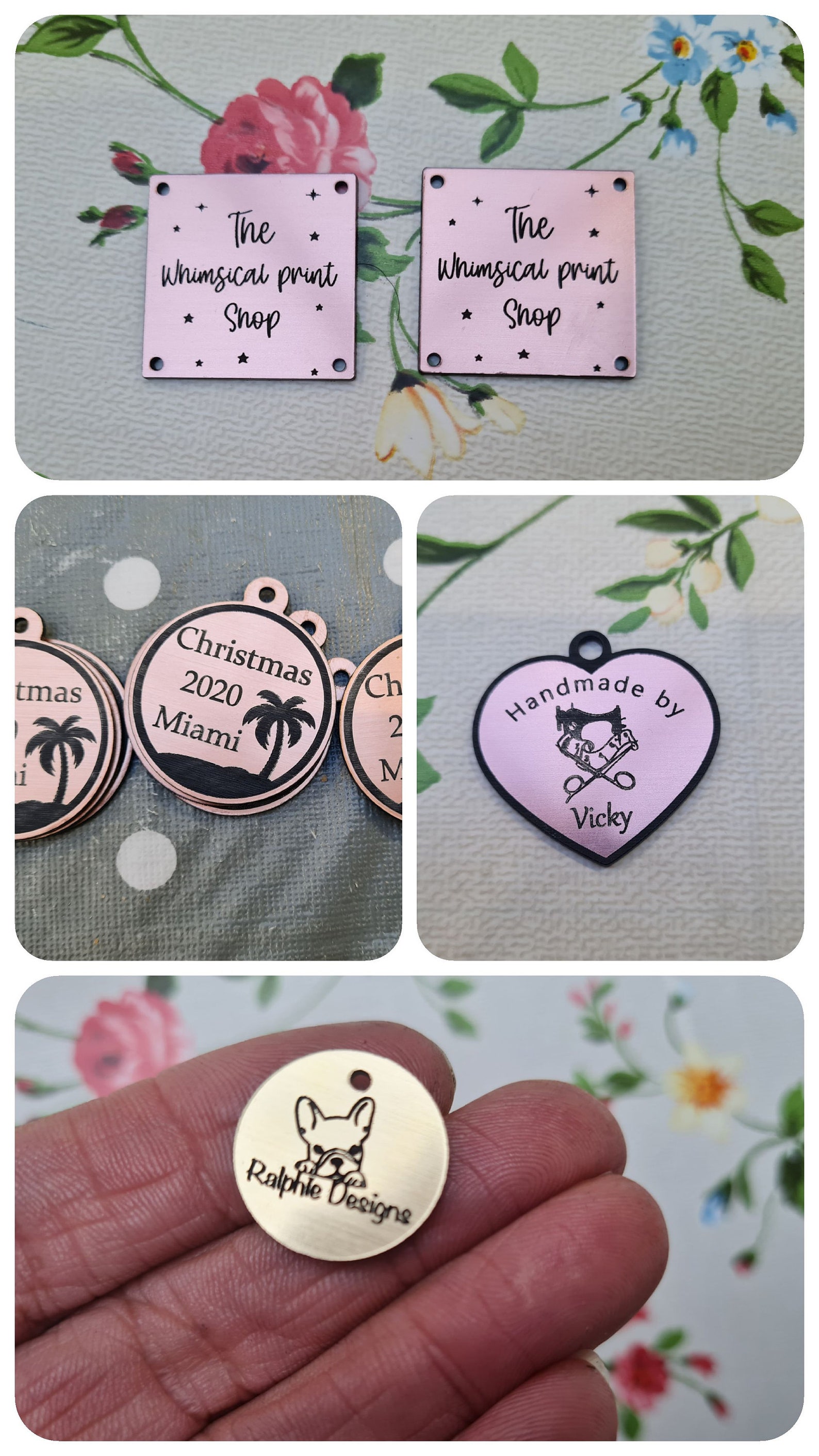 Personalized Craft Tags Handmade Product Labels Metalic - Etsy