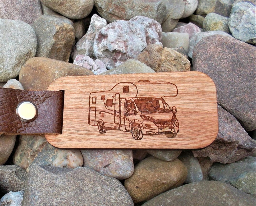Personalized Motorhome Key Fob: Laser Etched Recycled Wood & Leather - Etsy