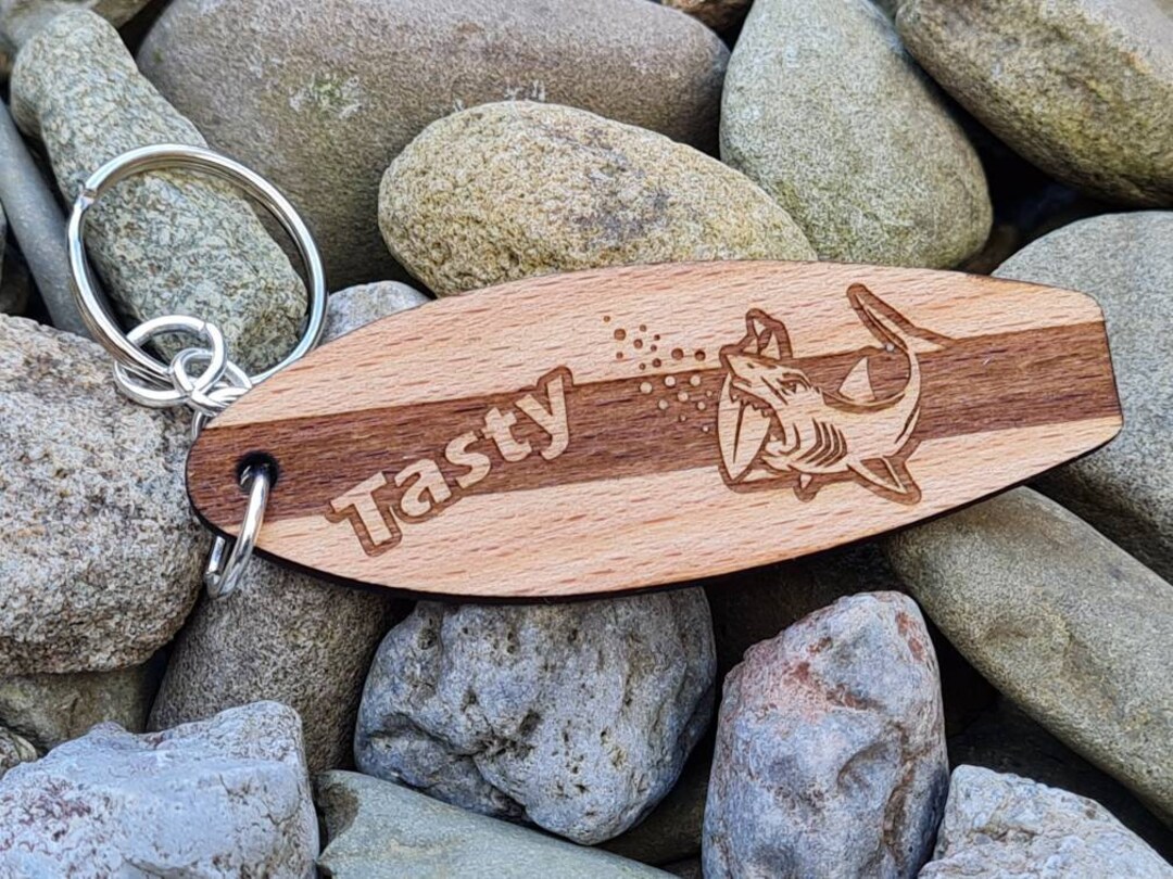 Mini Surfboard Keychain, Shark Key Fob, Gift for Surfer, Personalized ...