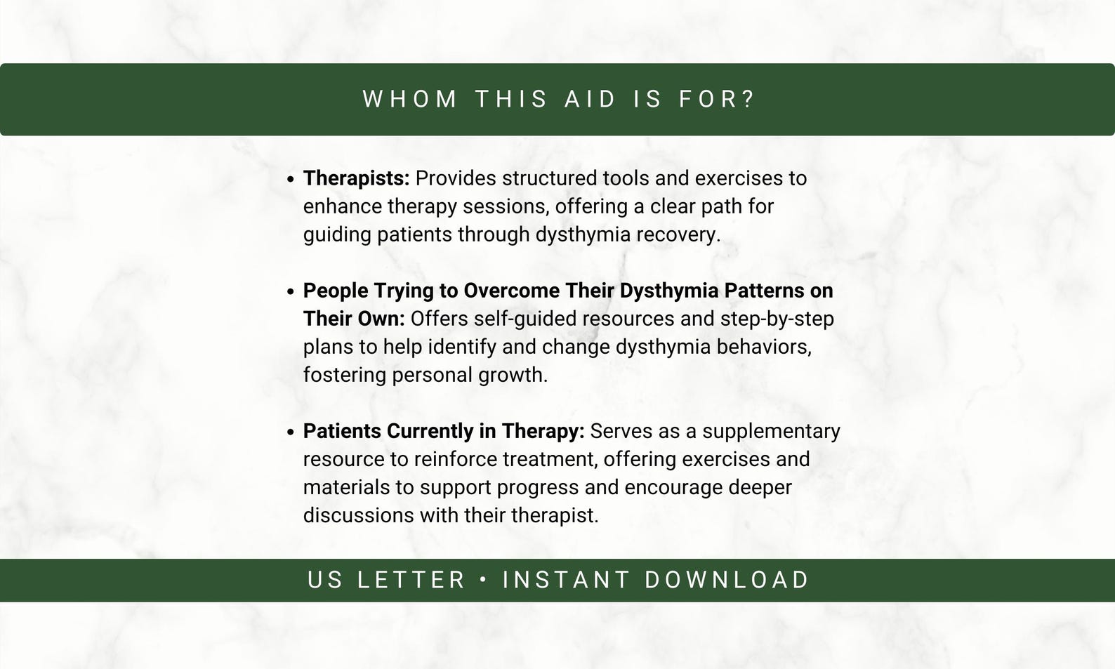 Dysthymia (persistent Depressive Disorder) Therapy Aid • Worksheets ...