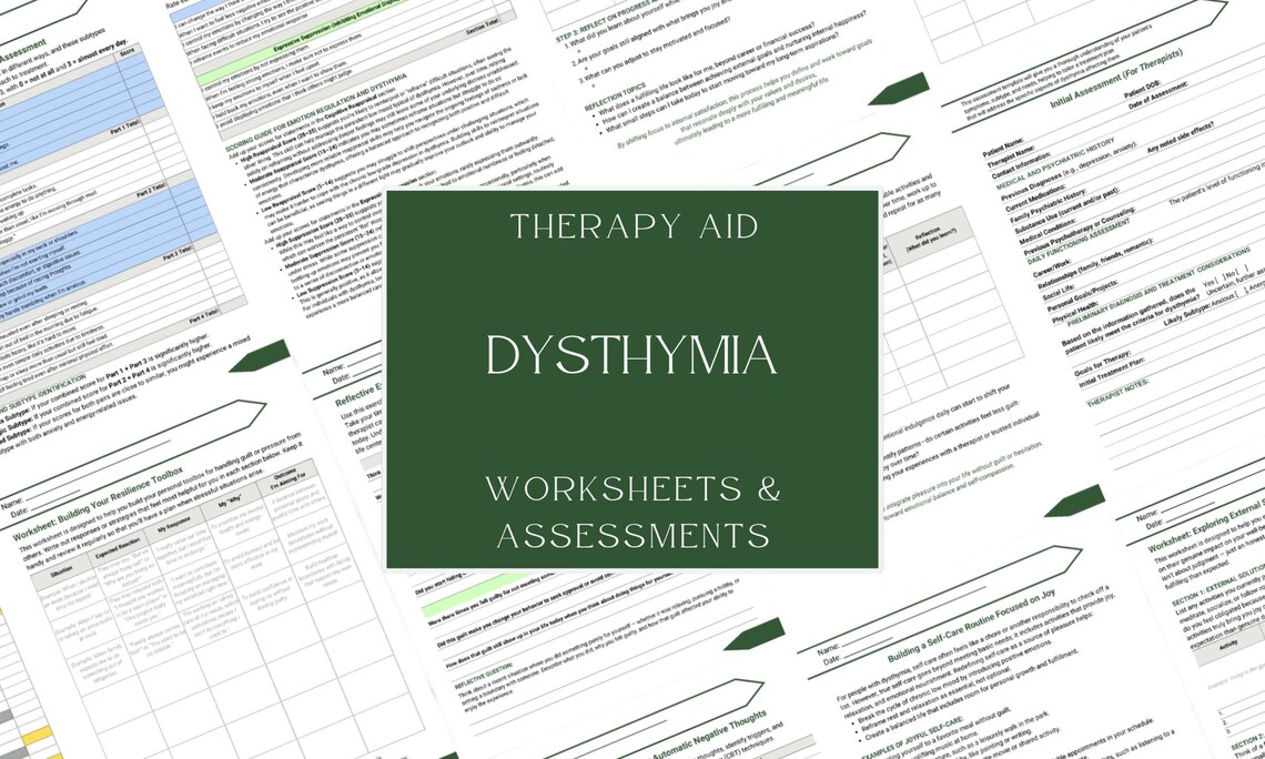Dysthymia (persistent Depressive Disorder) Therapy Aid • Worksheets ...