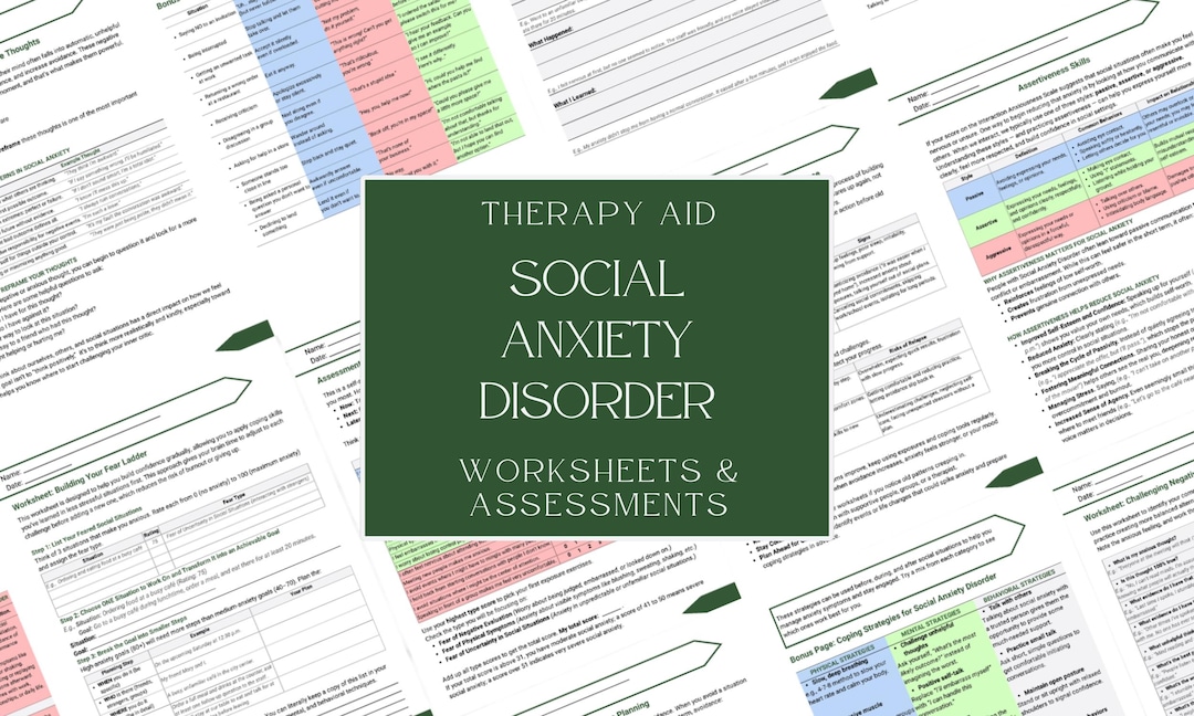 Social Anxiety Disorder Therapy Aid • Psychoeducation, Worksheets ...