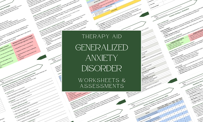 Generalized Anxiety Disorder Therapy Aid • Worksheets, Assessments ...
