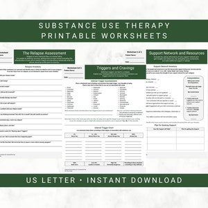 Substance Use Therapy • Addiction Recovery • Printable Worksheets PDF ...
