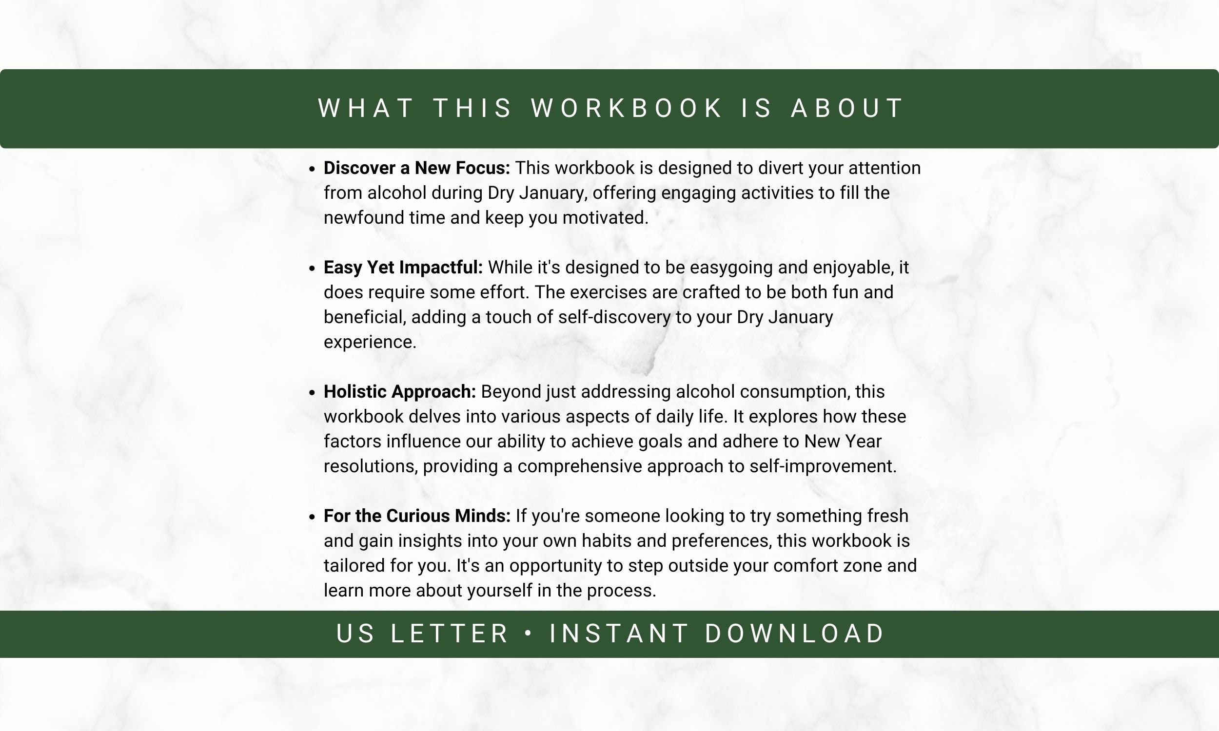 Dry January 2024 Self-exploration Guide Printable Workbook PDF - Etsy