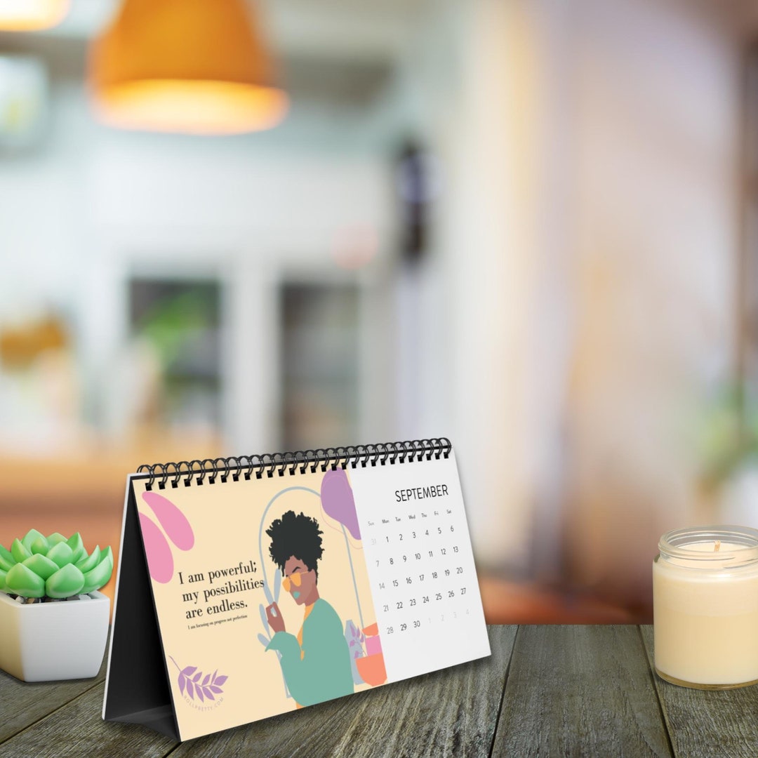 Black Women Affirmation Desk Calendar 2026 - Faceless Art - Etsy