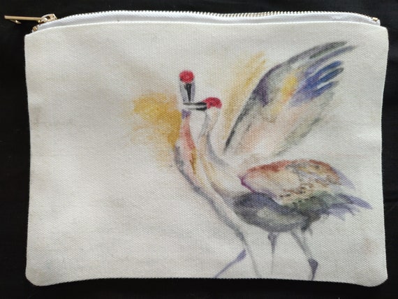 Original Water Color Sand Hill Crane Bag - Etsy