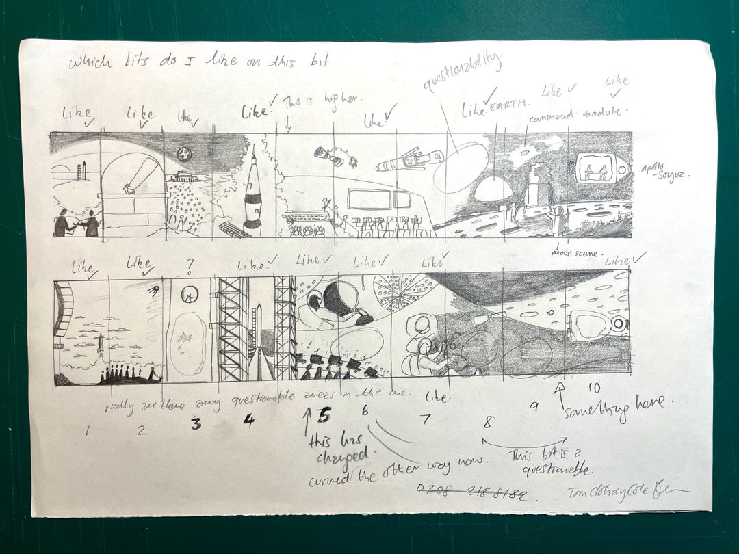 Space Race Original Layout Drawing for Both Sides of the Book, in ...