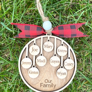 Personalized Family Christmas Ornament Wood Family Ornament - Etsy