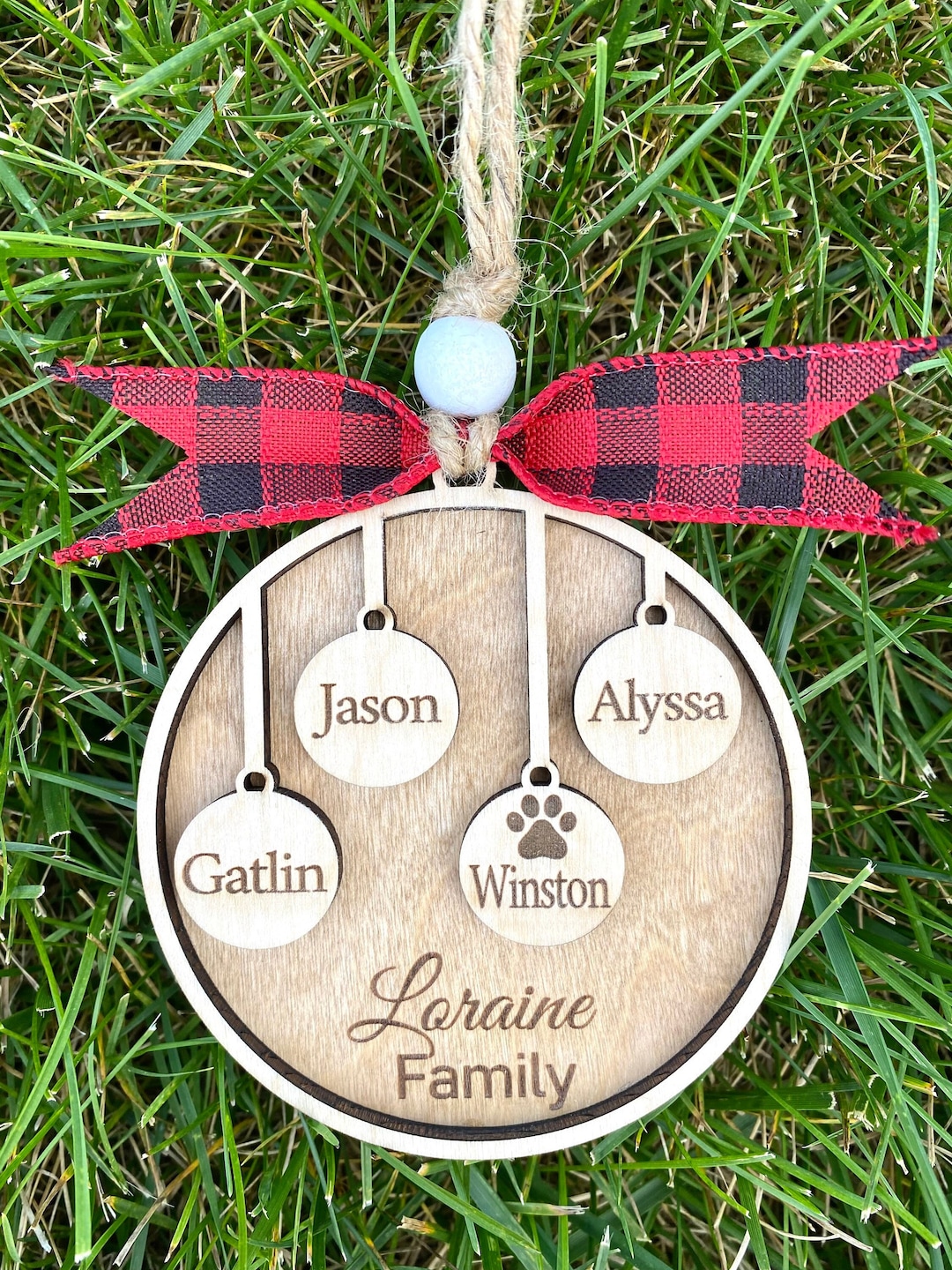 Personalized Family Christmas Ornament Wood Family Ornament - Etsy