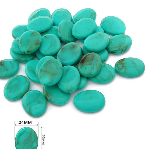 Oval Turquoise Beads - Etsy