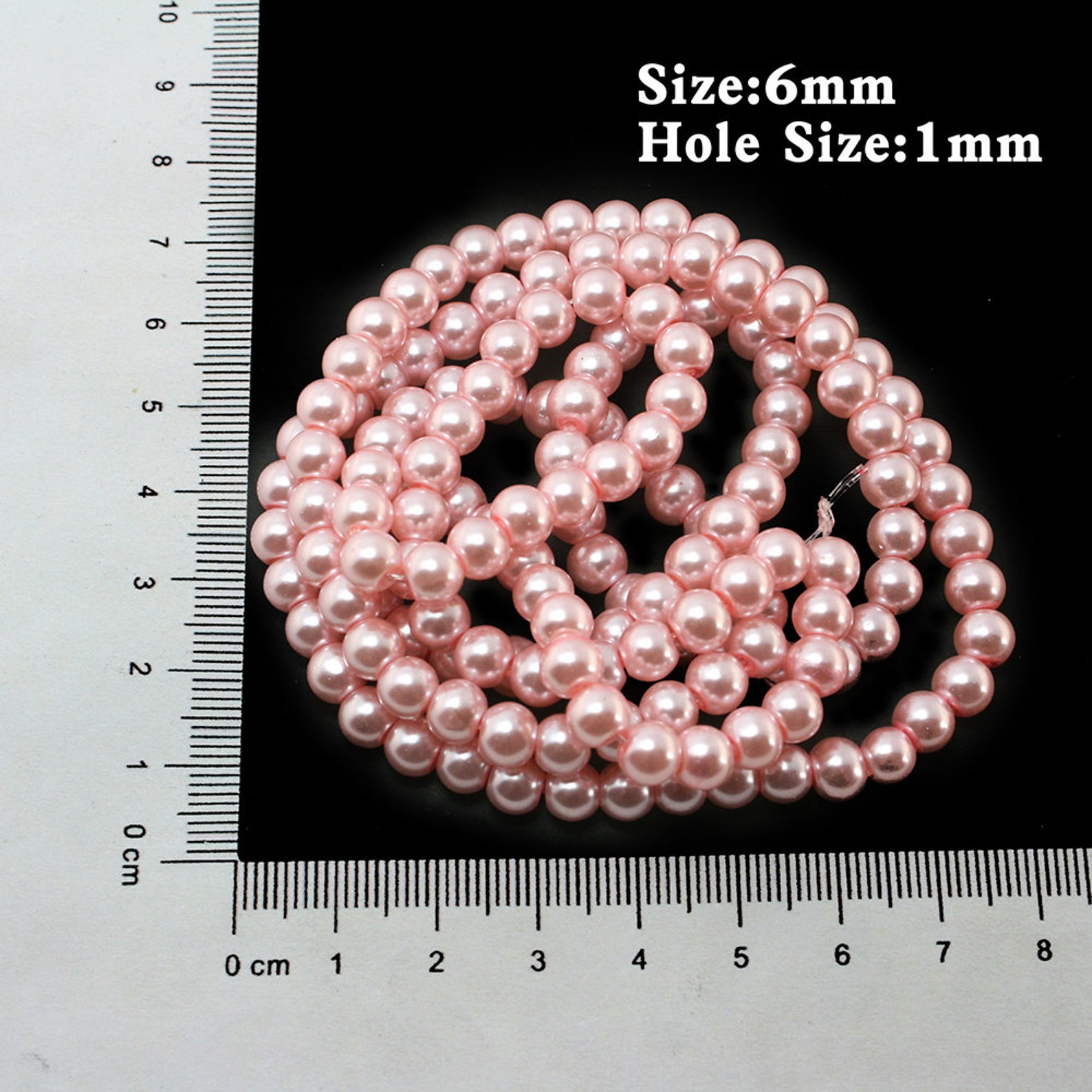 Pink Glass Pearl Crystal Beads Pink Pearl Beads Pink | Etsy