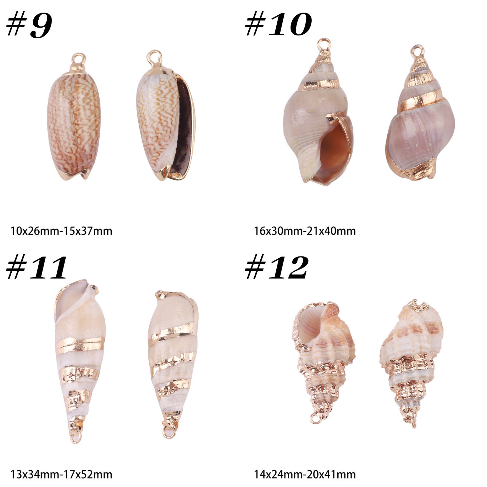Choice of Gold Plated Shell Pendants, Assorted Natural Shell Pendants ...