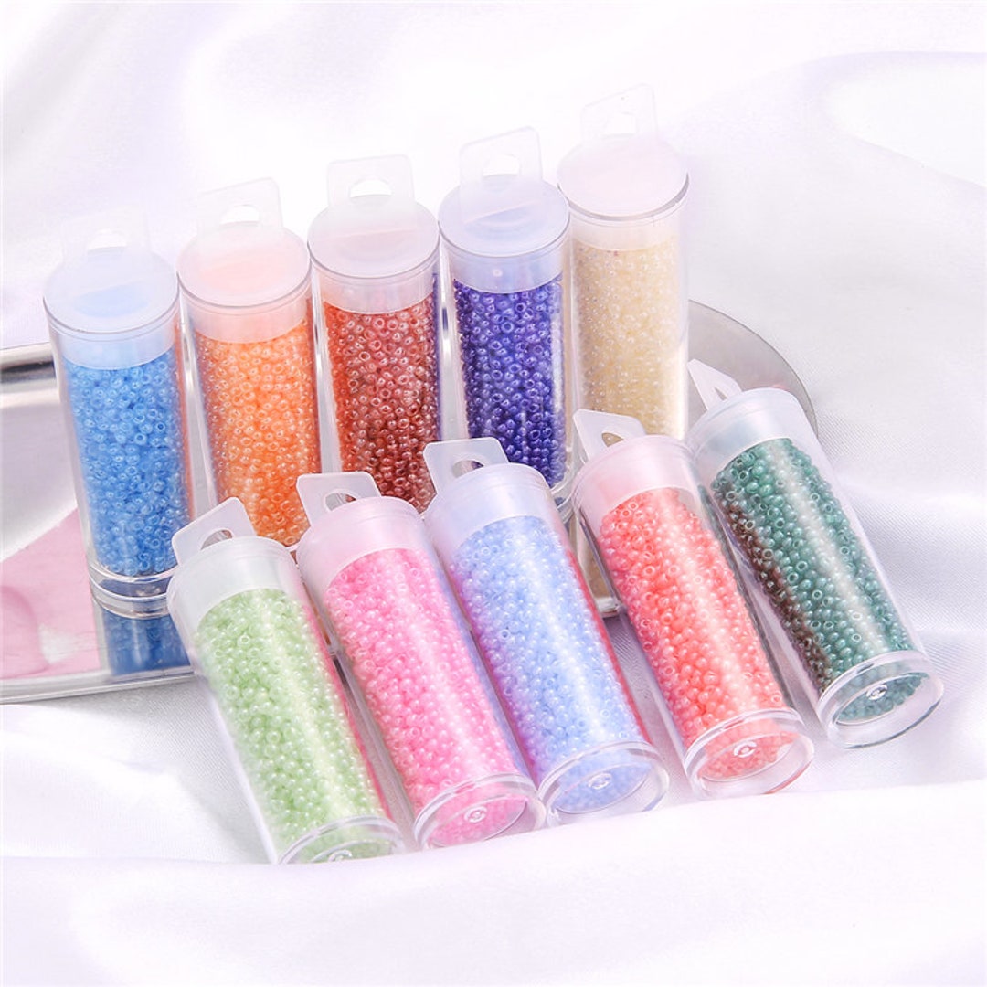 2mm Cream Color Seed Beads in Small Cylinder Container 12/0 - 1500 ...