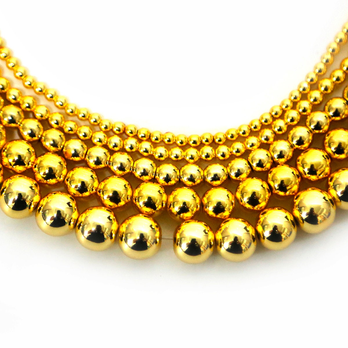 Gold Hematite Beads Natural Gemstone Round Loose 3mm 4mm 6mm | Etsy