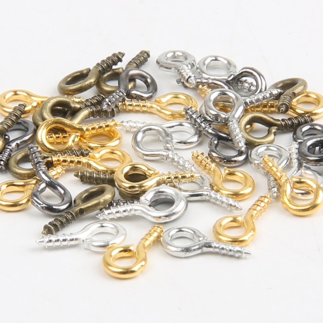 200 Pieces Silver/rhodium/black/gold/red/bronze Tiny Eye Screws for ...