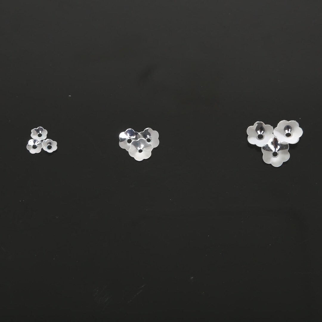 3D White Cup Flower Sequins - Cup Floral Paillettes - White Sequins ...