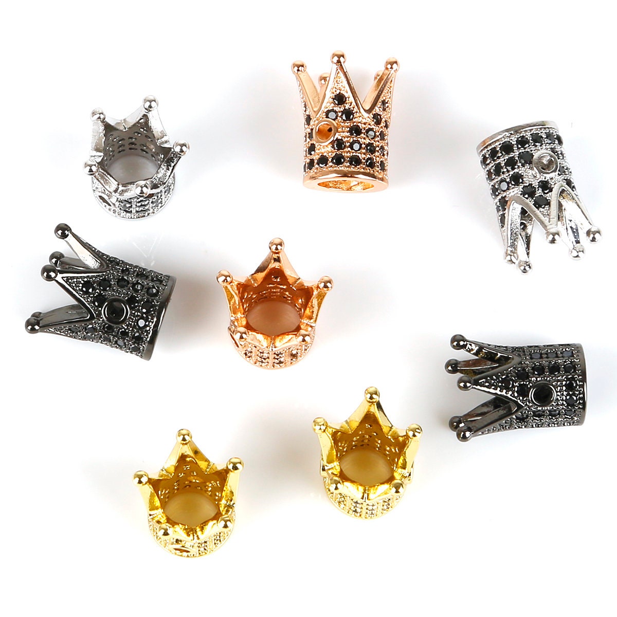 2PCS King Crown Charm Accessory Gold Silver Black Rose Gold | Etsy