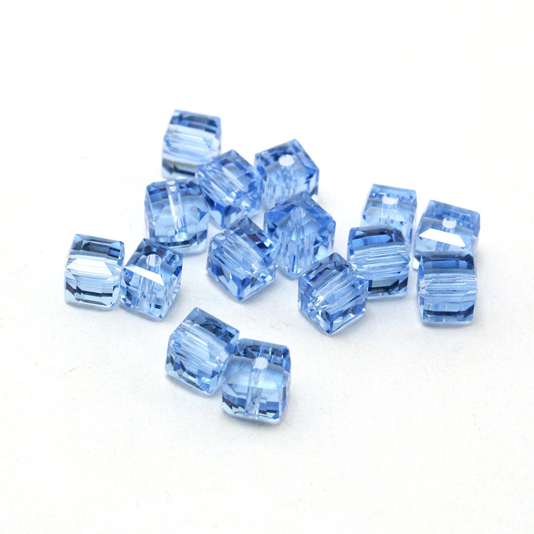 20pcs Baby Blue Crystal Cube 6x6mm Beads Beveled Glass - Etsy