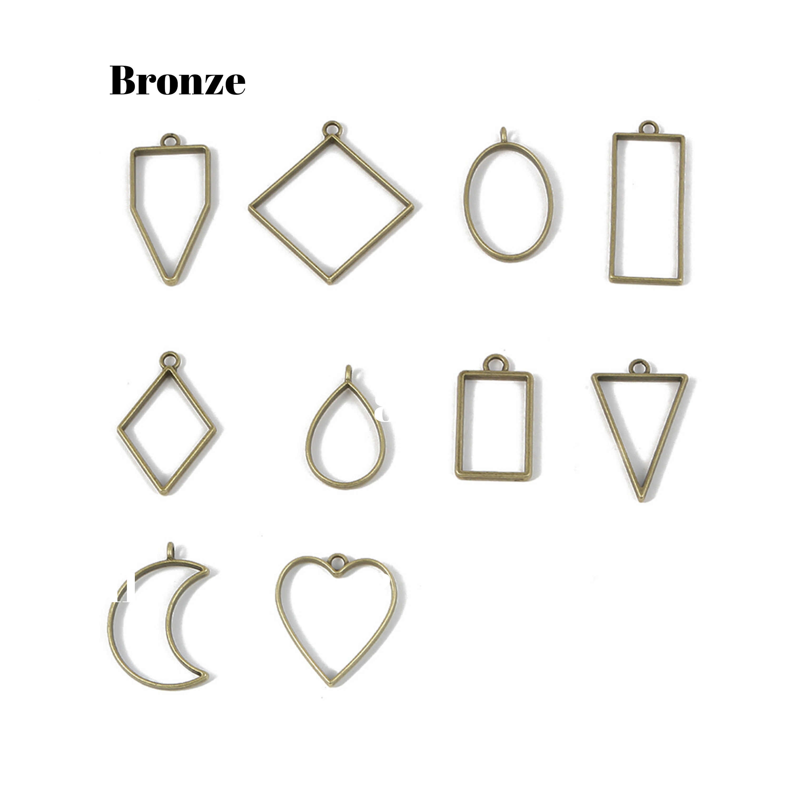 5 COLORS Geometric Shapes Charms Set Triangle Square | Etsy