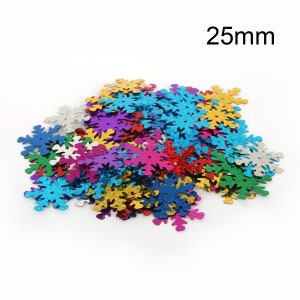 200 Mix Color Snowflake Sequins - Snowflake Paillettes - Rainbow ...