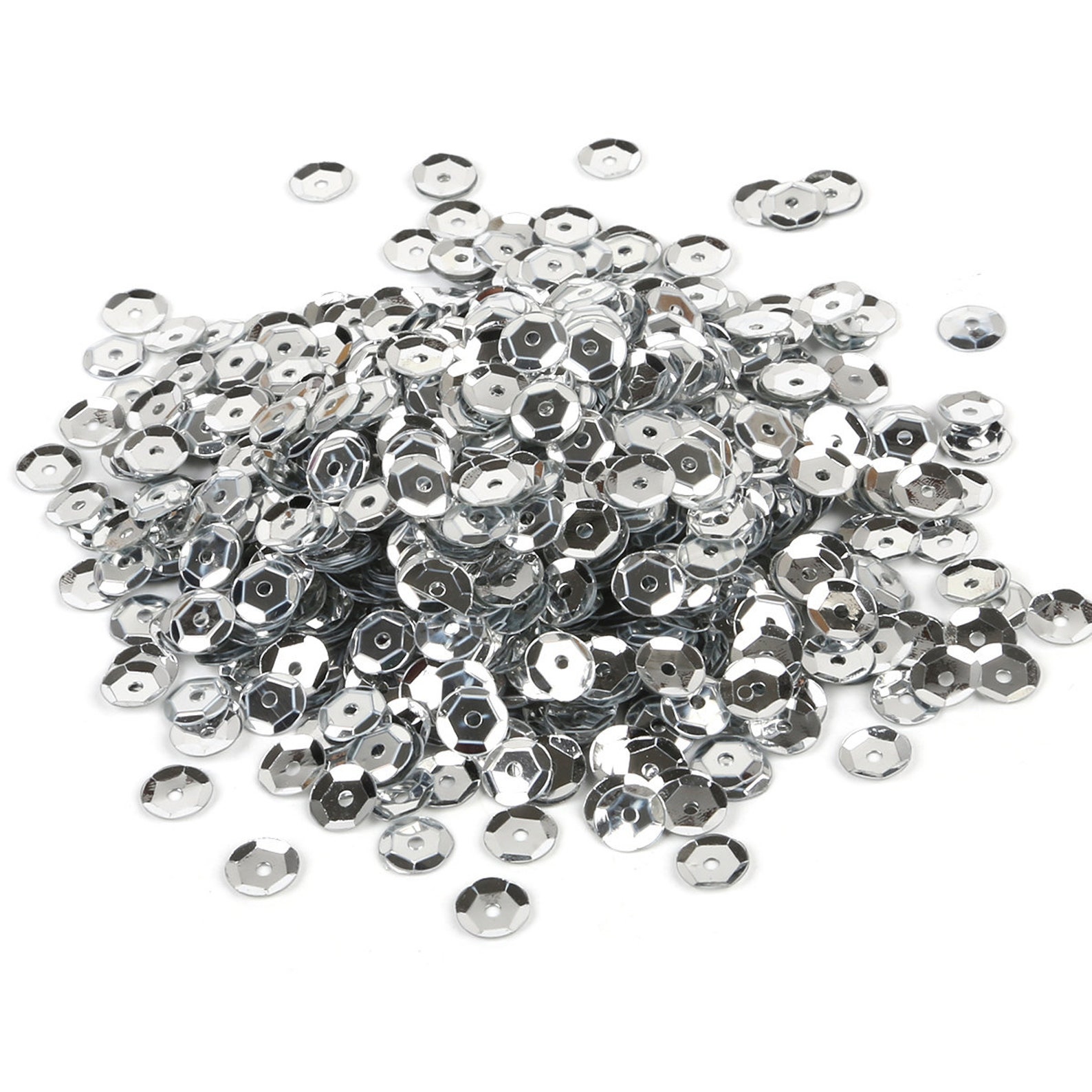 12 COLORS 6mm Metallic Finish Faceted Cup Sequins - Mix Color Loose Cup ...