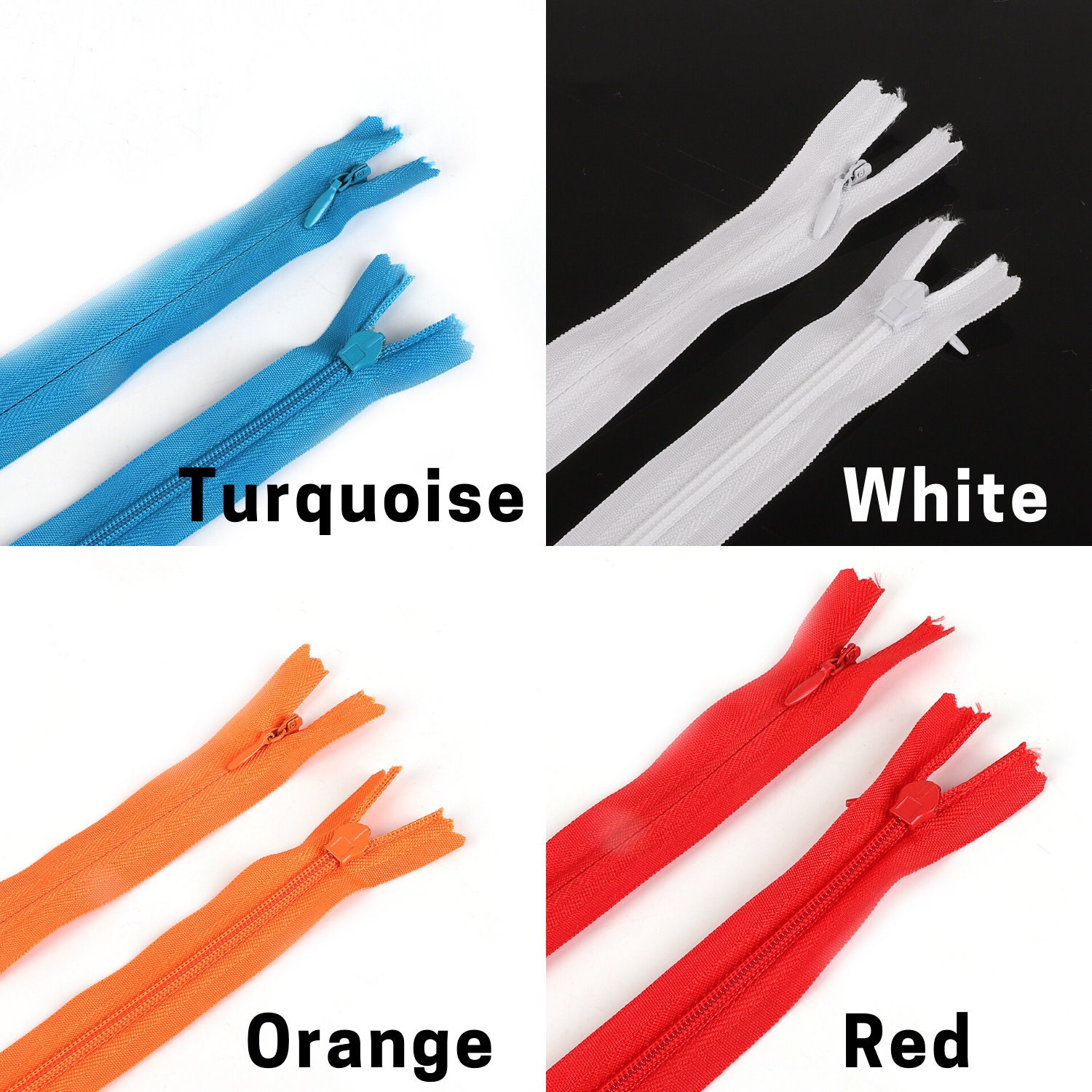 18 COLORS YKK Standard All Purpose #3 Coil Zippers - 28cm 35cm 40cm ...