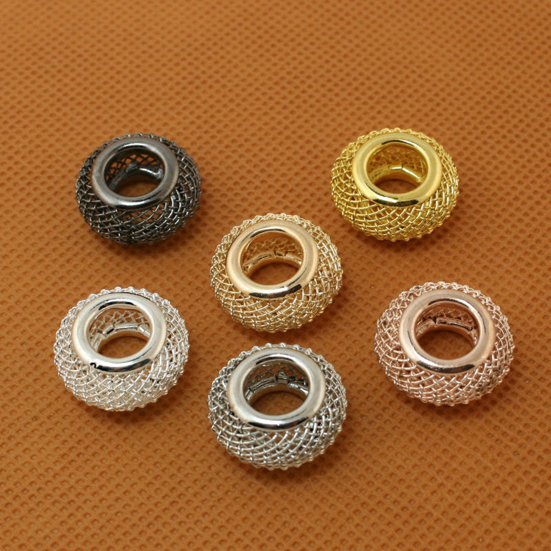 4pcs - CZ Micro Rhinestone Rondelles, Cubic Zirconia Rhinestone Spacers ...